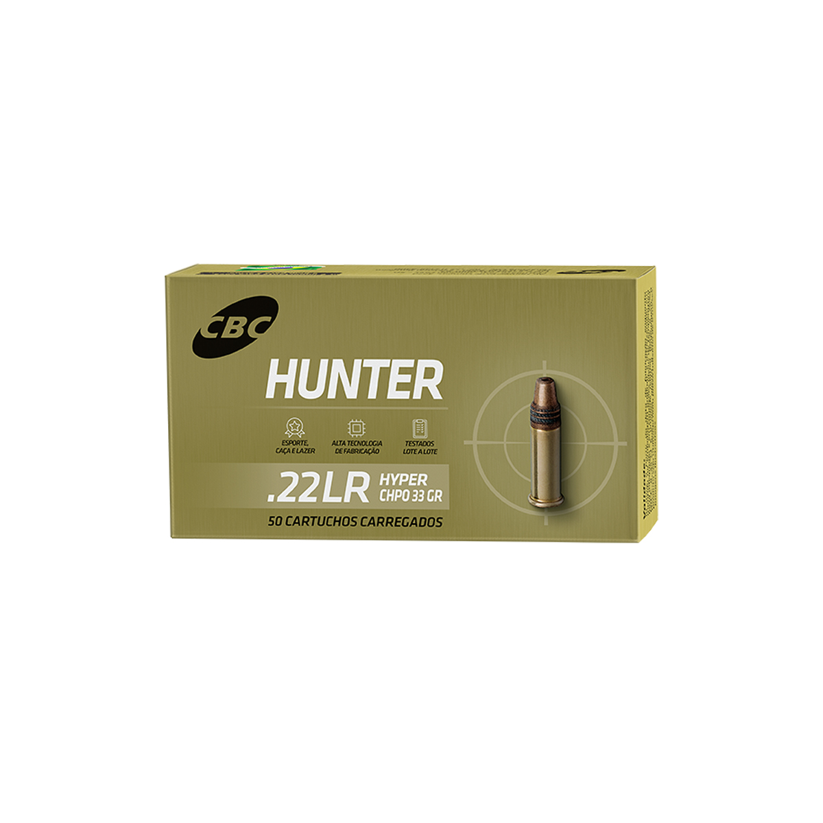 Munição CBC .22LR CHPO Hunter Hyper 33gr Caixa 50un – Sports Men's